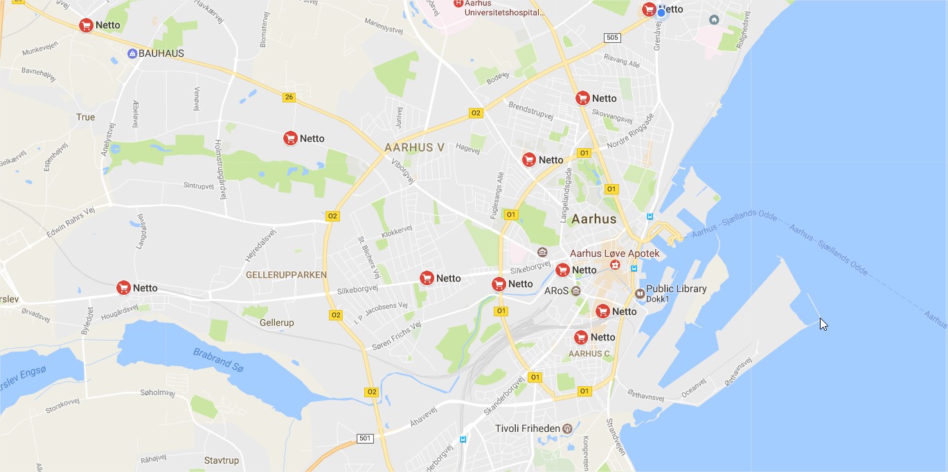 Din nærmeste Netto - Find en Netto nær dig | Danmarkskortet